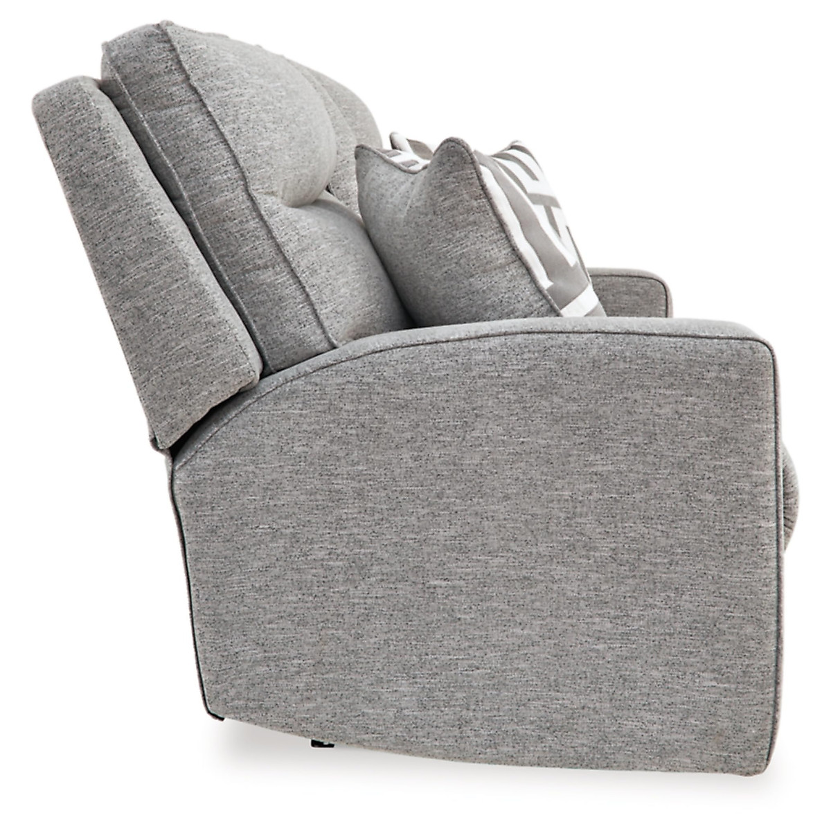 Signature Design by Ashley Biscoe Casual UV Resistant Power Reclining Loveseat with Console, Adjustable Headrest and USB Ports, Light Gray