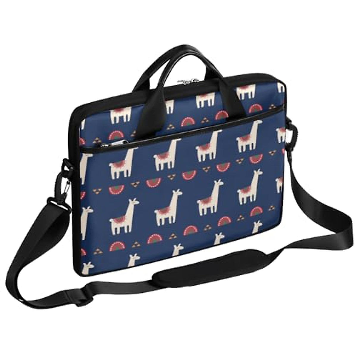 Cute Llama Laptop Computer Bag Waterproof Shoulder Messenger Bag 13-15 inch Durable Laptop Tote Bag with Shoulder Strap Handle Lightweight Crossbody Briefcase