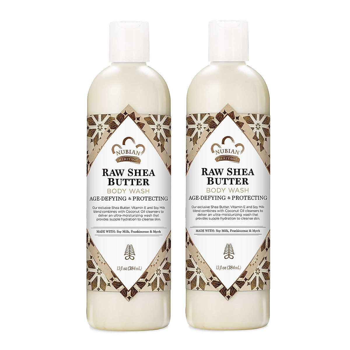 Nubian Heritage Body Wash for Dry Skin Raw Shea Butter Paraben Free Body Wash, 13 Fl Oz (Pack of 2)