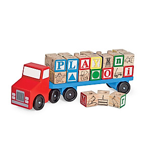 Melissa & Doug Alphabet Blocks Wooden Truck Educational Toy