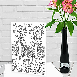 Art Eclect Adult Coloring Greeting Cards for Birthdays, Thank You Note Cards and Sympathy Cards (10 Cards With 10 Different Unique Designs and 10 White Envelopes, Set Garden/White)