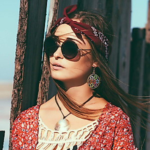 meekoo 4 Pairs Boho Earrings Bohemian Jewelry Mexican Hippie Summer Earring Gift for Women (Style A)