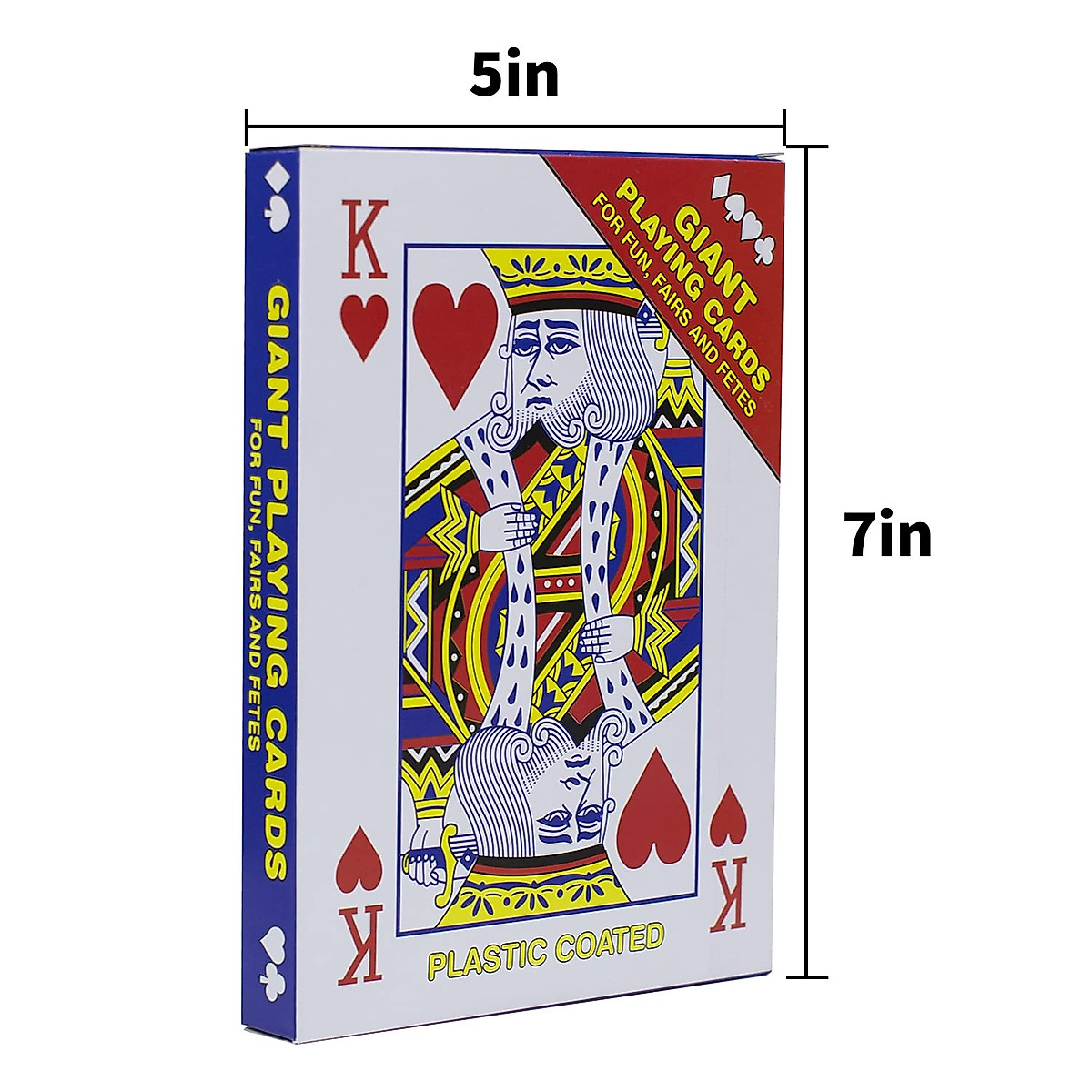 Jumbo Giant Playing Card Deck - 5x7 Inch Large Poker for Seniors Super Big Game Card Set Oversized Bridge Playing Cards Huge Magic Poker for Family Party Fun Suitable for All Ages