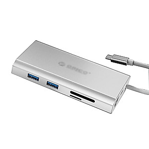 Port Expander USB C Docking Station for USB C Device USB C Hub 8 in 1 with 4K HDMI, VGA, 60W PD, 2 USB 3.0, Ethernet, SD/TF Card Reader USB Splitter