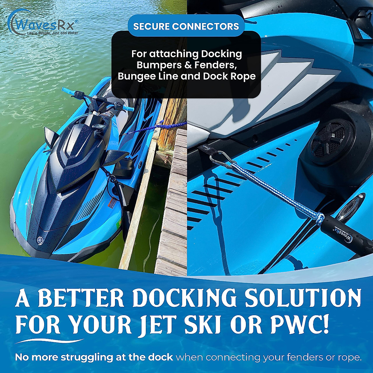 WavesRx Soft Loops Jet Ski Cleats (7PK) | Quick & Secure Anchor Points for Docking Bumpers & Fenders, Anchoring Line & Bungee Dock Rope | A Must-Have Accessory for Your WaveRunner, Seadoo & Other PWC…