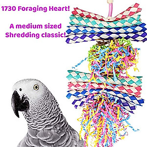 Bonka Bird Toys 1730 Foraging Heart Forage Shredding Natural Parrot Quaker Parrotlet Cockatoo Finch