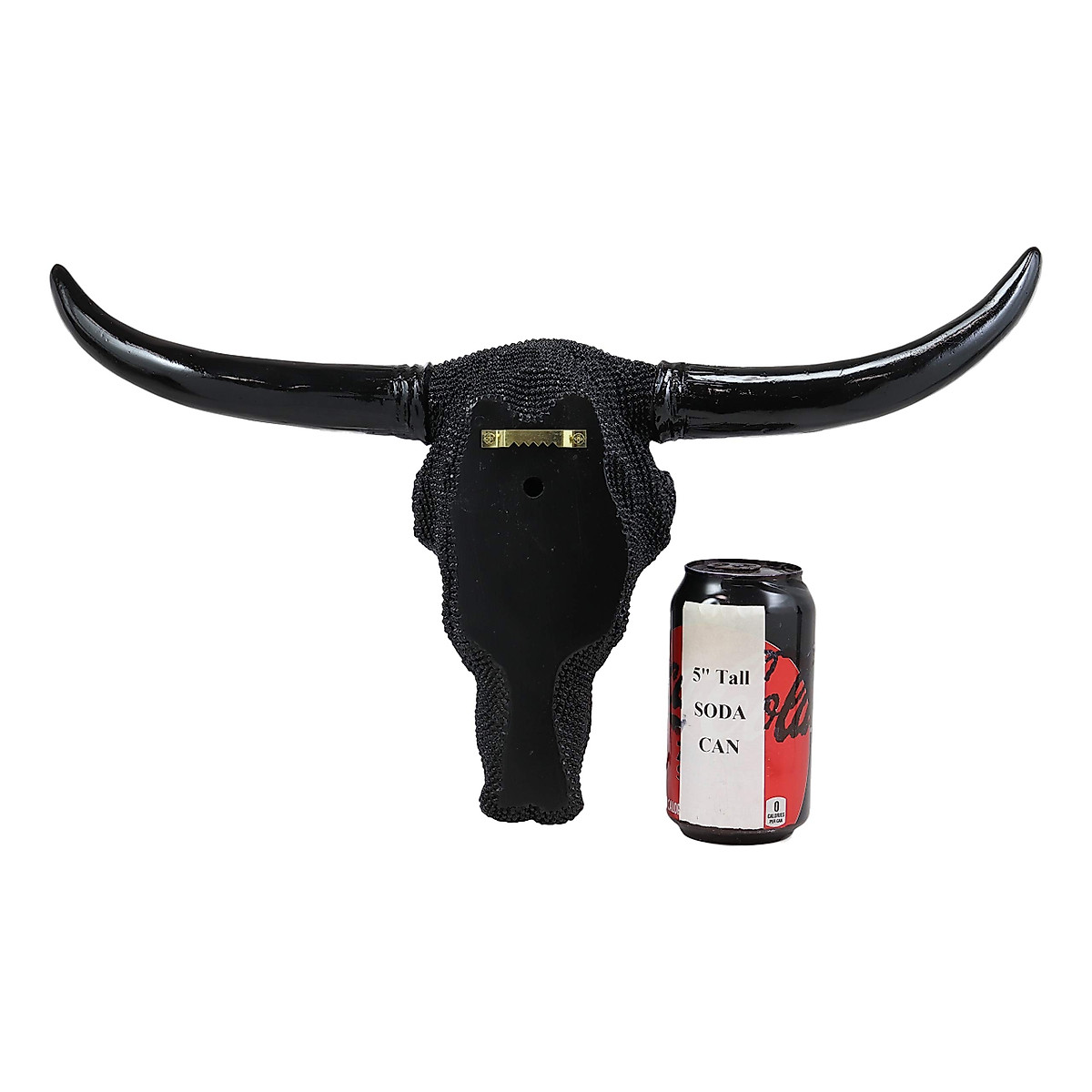 Ebros Gift Large 18.25" W Longhorn Cow Cattle Bejeweled Black Beads Skull Wall Head Decor Hanging Sculpture Plaque Bull Steer Figurine Trophy Bulls Cows Steers Taxidermy Animal Skulls