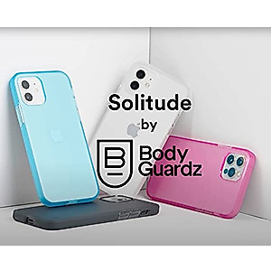 BodyGuardz Solitude Minimalist Phone Case for The iPhone 13 Mini, No-Slip Grip, Shockproof, 5G, MagSafe and Qi Charging, 8 Foot Drop Protection - Neon Pink