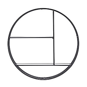 CosmoLiving by Cosmopolitan Metal Round 2 Shelves Wall Shelf, 32" x 6" x 32", Black