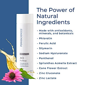 PerioSciences AO ProRinse Hydrating Mouthwash with Antioxidants – Oral Care – Fluoride-Free Mouthwash, 10 Fl Oz / 300ml