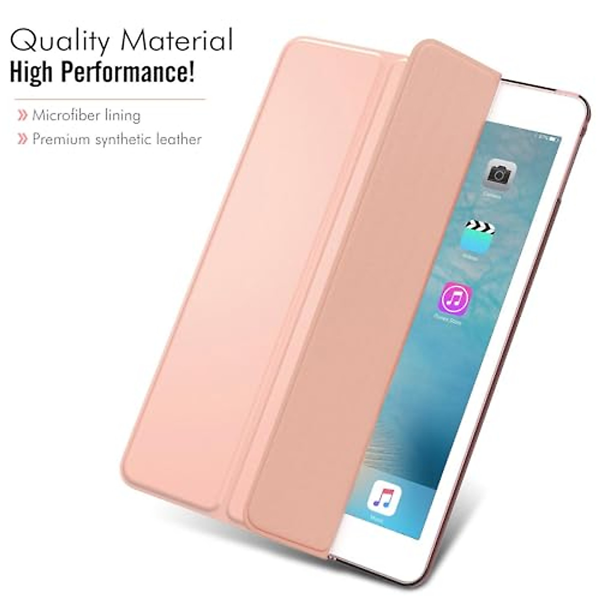 MoKo Case Fit Apple iPad Pro 9.7 Inch 2016 Release Tablet ONLY(A1673/A1674/A1675) - Slim Lightweight Smart Shell Stand Cover with Translucent Frosted Back Protector, Rose Gold (with Auto Wake/Sleep)