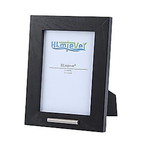 HLmjever Memory Picture Wood Frame 7'' Photo With Stainless Steel Cylinder Cremation Urn For Lovers to Keep Memories Alive, Mini Keepsake with 5'' x 7'' Oka Wood Black Photo Frame Gift