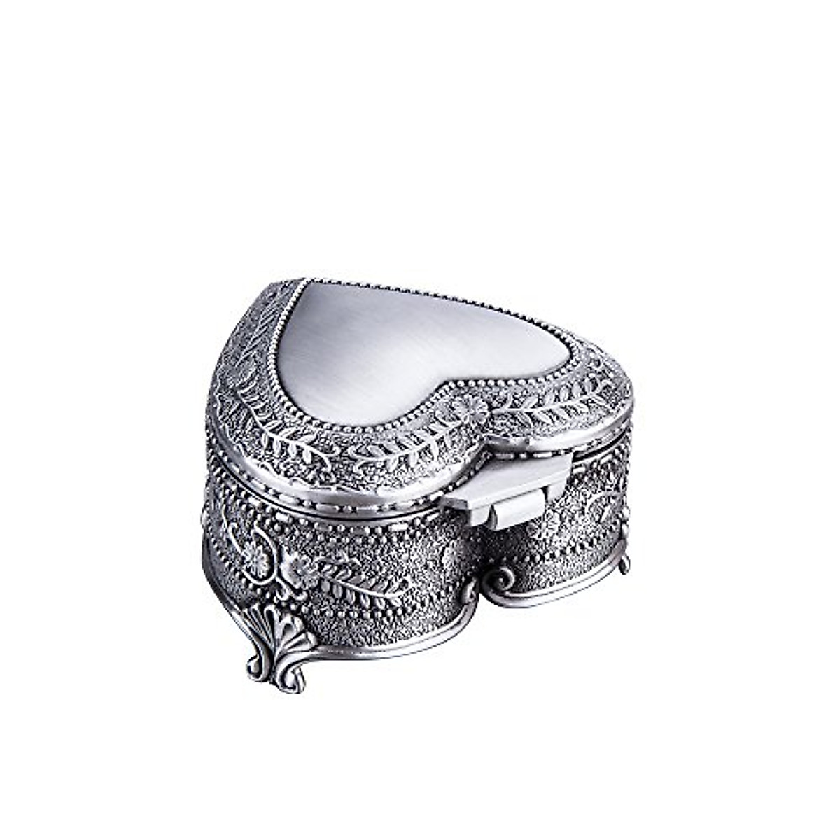 Feyarl Vintage Jewelry Box Heart Shape Trinket Box Ring Earrings Treasure Organizer Box Christmas Brithday Gift