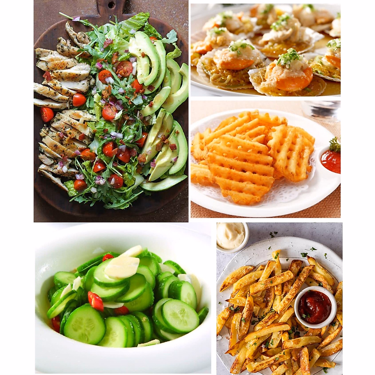 Vegetable Chopper,Onion Chopper,Multi-functional Food Slicer with Large Container,Black Adjustable Vegetable Cutter with draining basket Stainless steel blade,Safe Removable Blades for Easy Cleaning