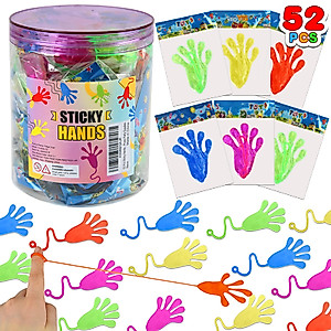 52 pcs Sticky Hands, Party Favors for Kids 4-8 8-12 Goodie Bag Stuffers Treasure Box Prizes Mini Stretchy Hands Fidget Toys Adults Party Supplies Birthday Gifts for Boys Girls Teens