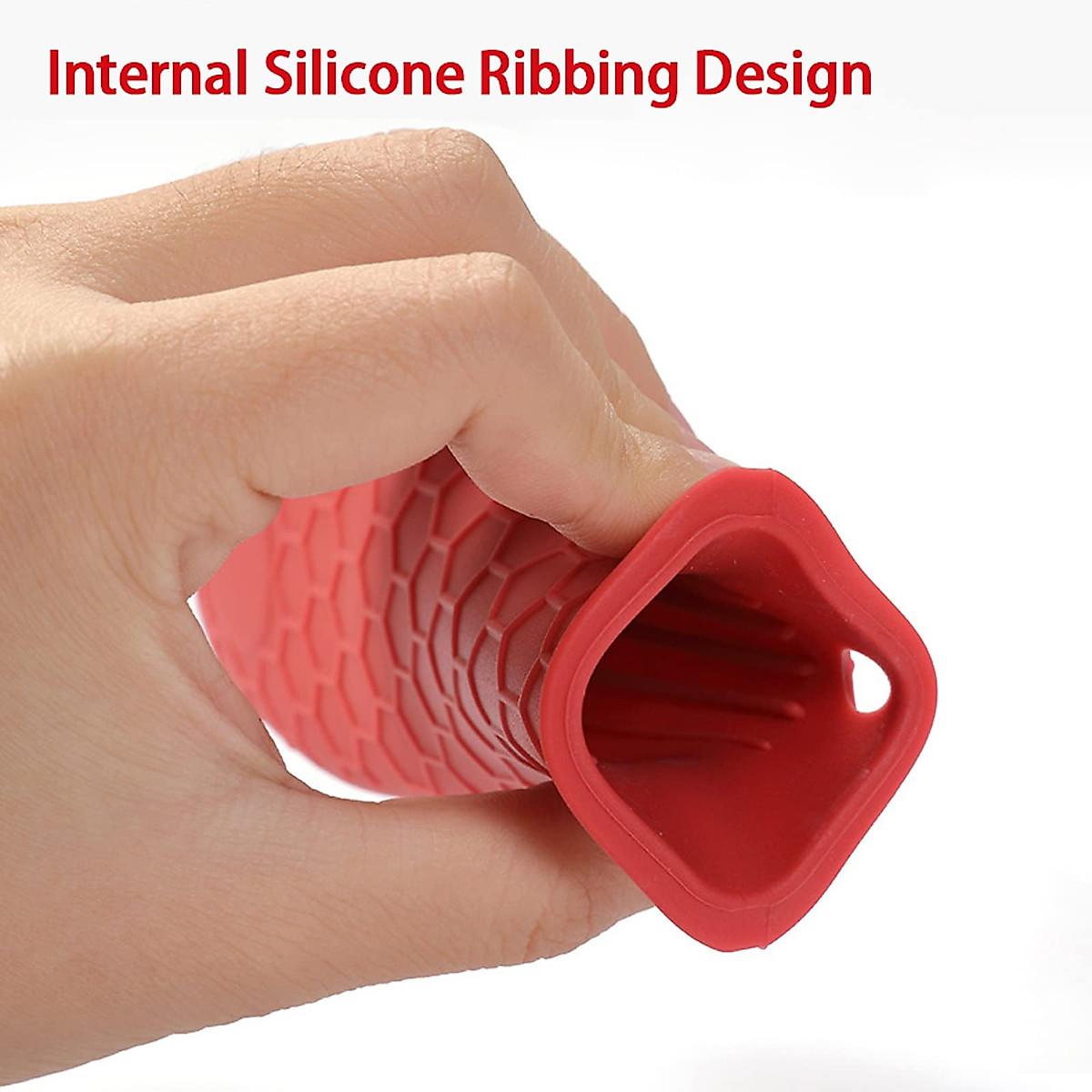 4 Pieces Silicone Hot Tool Holder Heat Resistant Potholder Cookware Handle Non Slip Rubber Pot Holders Handles Grip Covers for Cast Iron Skillet Silicone Cooking Kitchen Suits