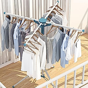 Ithywat Clothes Drying Rack-4 Arm Tripod Foldable&Portable Laundry Hanging Drying Rack,Collapsible Clothing Rack Stainless Steel with Windproof Hooks for Indoor Outdoor