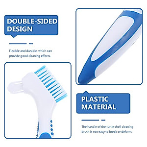 Ipetboom Mini Brush Denture Cleaning Brush Double Sided Denture Toothbrush Deep Clean Brush Small Cleaning Brush Detail Cleaning Scrub Brush False Teeth Cleaning Tool Blue Cleaning Brushes