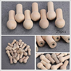 DOITOOL 8pcs Wood Shaker Pegs Unfinished Wooden Peg Hooks Hanger for Coat Wall Racks Hanging Towels Organizing Cups Mugs Headphone 51mmx23mmx15mm