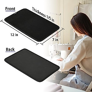 Upgrated Sewing Machine Foot Pedal Pad, Stay in Place Mat for Sewing Pedal, Non Slip Rubber and Sticky Strips Make Sure Foot Pedals and Pads Stay in Place, Sewing Accessory, 12”x7”, 1/5” Thick