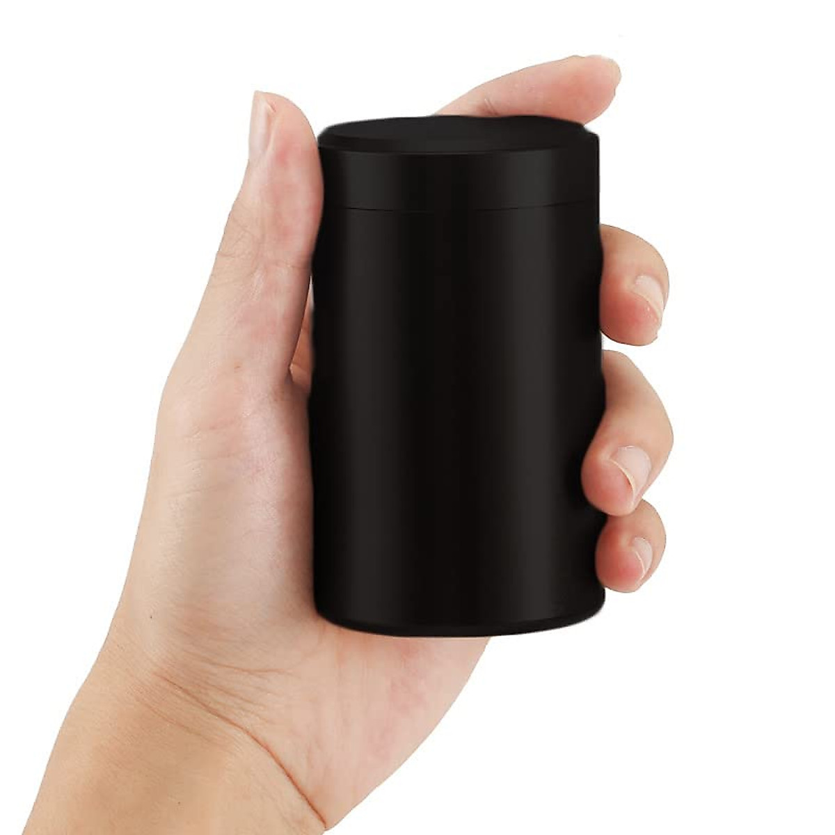 iSnuff Airtight Aluminum Storage Jar Portable Proof Container Bottle Multipurpose Storage Case Screw-top Lid Lock Odor for Spices, Coffee & Teas 140ml (Black)