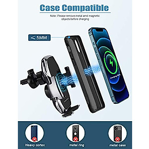 Wireless Car Charger,10W Qi Fast Charging Auto-Clamping Car Phone Mount Air Vent Phone Holder Compatible with iPhone 13/12/12Pro/SE/11/11Pro/11ProMax/XSMax/XS/XR,Samsung S10/S9/S8/Note10