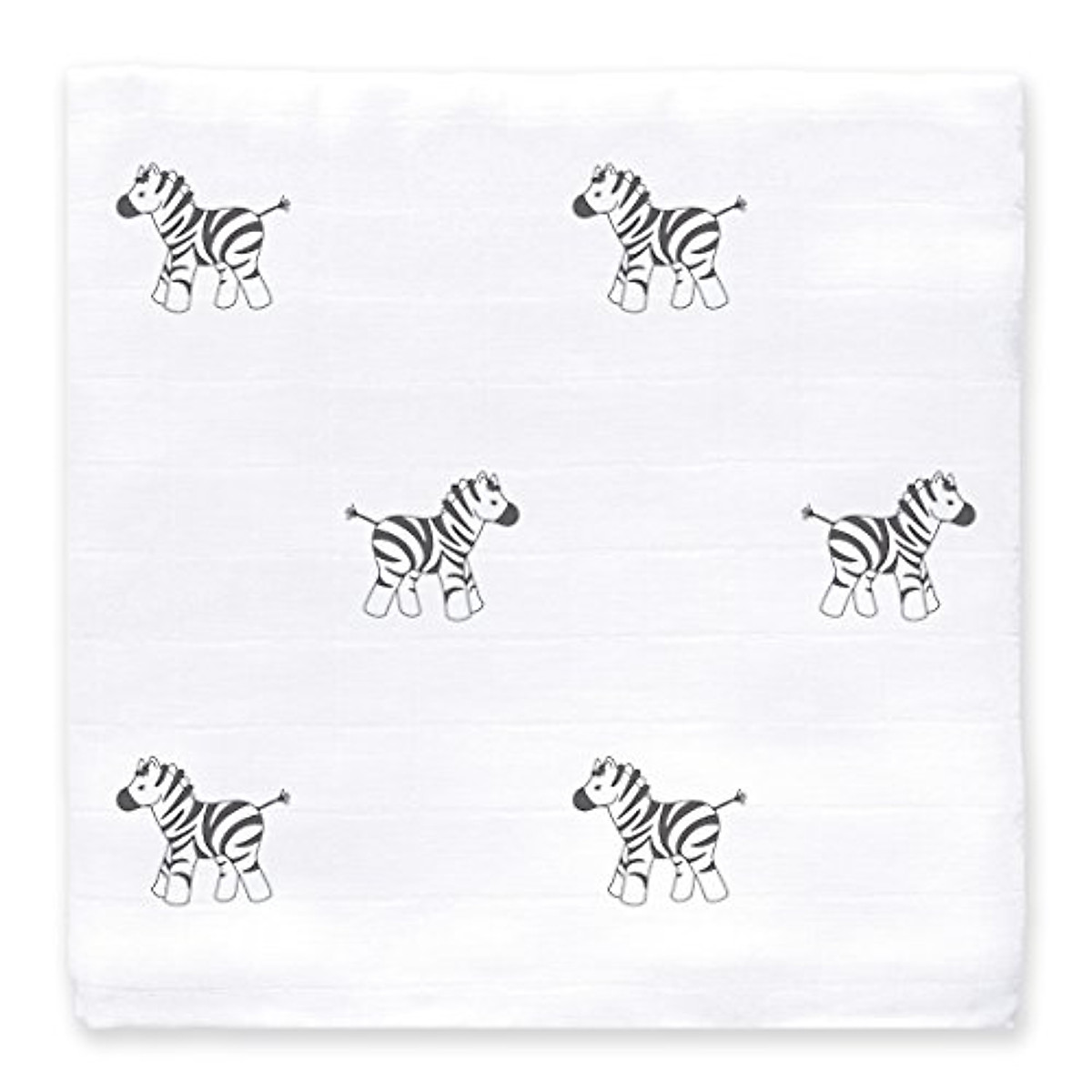 Amazing Baby - Sensory Muslin Swaddle Blanket, Premium Cotton, Zebra, Black and White for Baby Visual Development