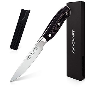 AVACRAFT Kitchen Paring Knife, High Carbon German 1.4116 Stainless Steel Knife, Cutting Chopping Carving Knife, Ergonomic Wooden Handle, 3.5 inch knife with Custom Storage Case