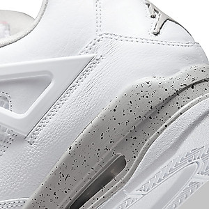 Nike Men's Air Jordan 4 Retro White Oreo, White/Tech Grey/Black/Fire Red, 9