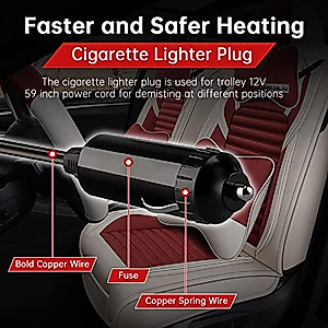 Car Heater, 2 in 1 Car Fans with Heating & Cooling Modes for Fast Heating Defrost Defogger Car Windshield, 12V 150W Portable Car Heaters Automobile Windscreen Fan in Cigarette Lighter