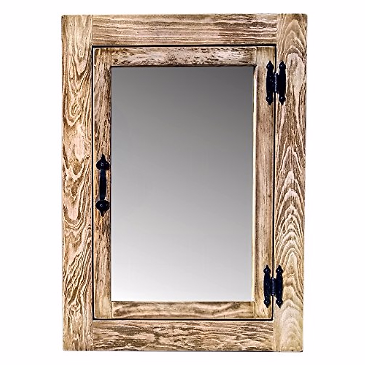 Solid Wood Whitewash Rustic Medicine Cabinet/Surface Mount/Handmade