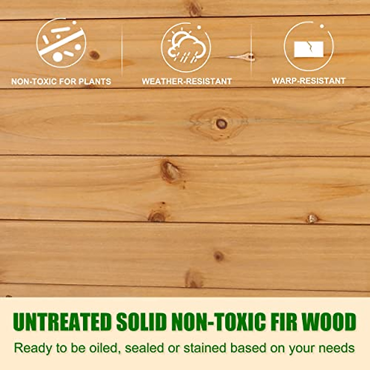 VEIKOUS Raised Garden Bed with Legs, 880Lbs Large Garden Planter Box with V-Shape Design and Liner, 71" Wooden Elevated Planter Kit for Flowers Vegetables Herbs, Natural Wood