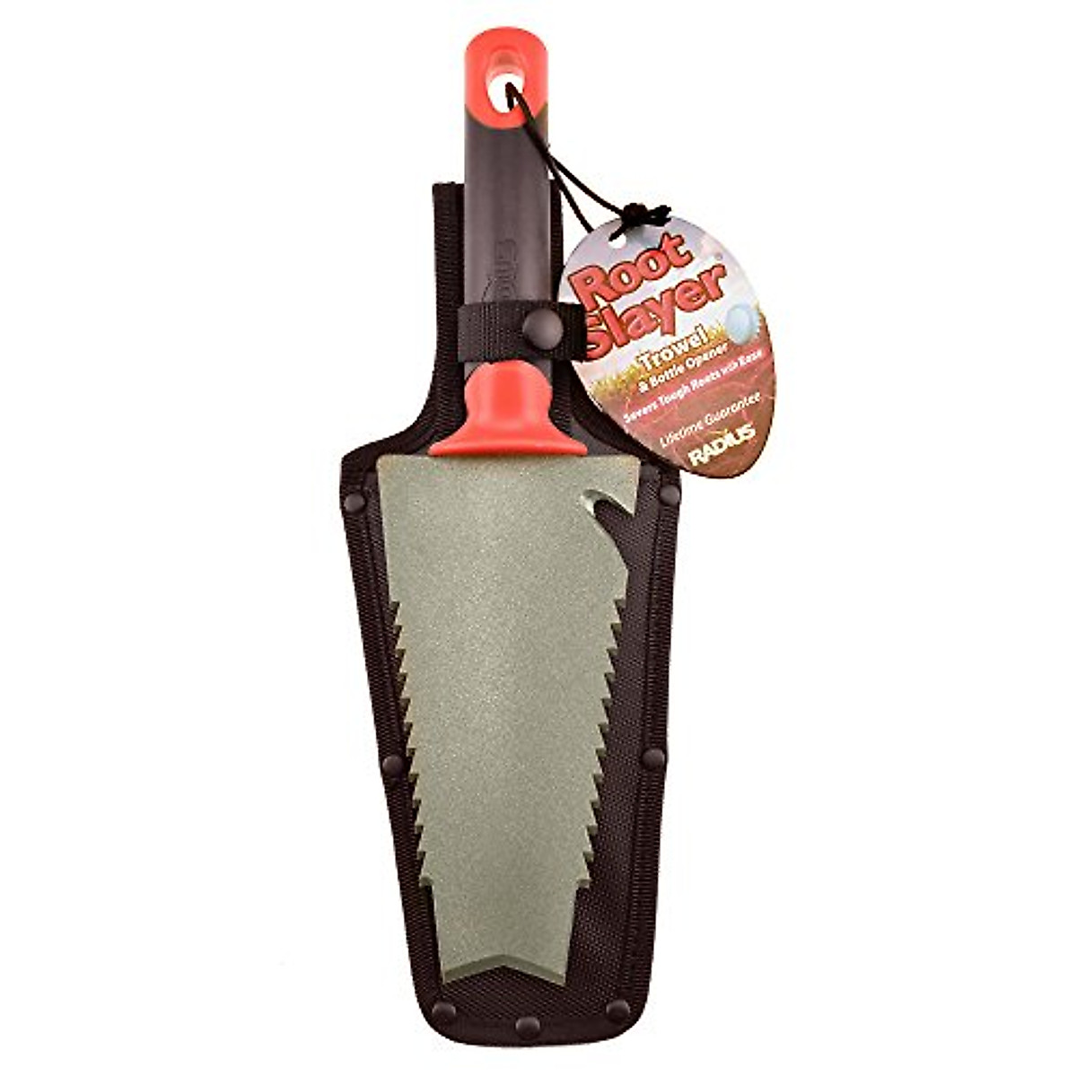 Radius Garden 17011 Root Slayer, Trowel/Holster, Original Red