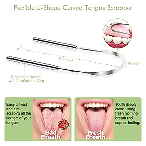 Electric Toothbrush Link Rod Part Replacement Compatible with Philips Sonicare Toothbrush HX6920 HX9340 HX6730 HX6340 HX6530 HX9352 HX9382, Metal Shaft Repair Part with Tongue Scraper Cleaner