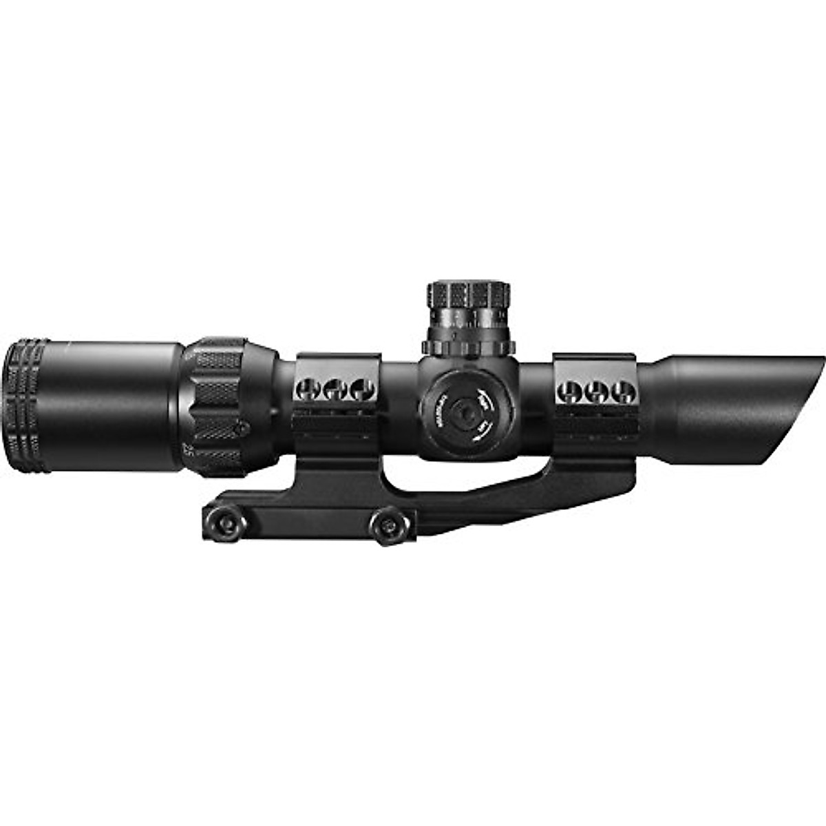 Barska Compact Rifle Scope Red/Green Illuminated Mil-Dot Reticle with Cantilever Rings - 1-4x28