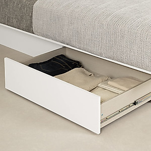 South Shore Fusion 2-Drawer Platform Bed, Queen, Pure White