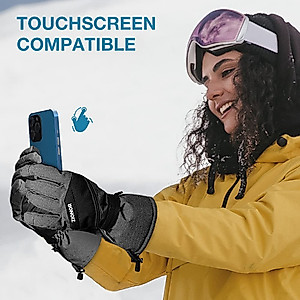 ZIONOR X11 Ski Goggles Magnetic Cylindrical Snowboard Snow Goggles for Men Women and Ski Gloves