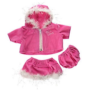 Pink Love Dress Teddy Bear Clothes Outfit Fits Most 14" - 18" Build-a-bear, Vermont Teddy Bears, and Make Your Own Stuffed Animals