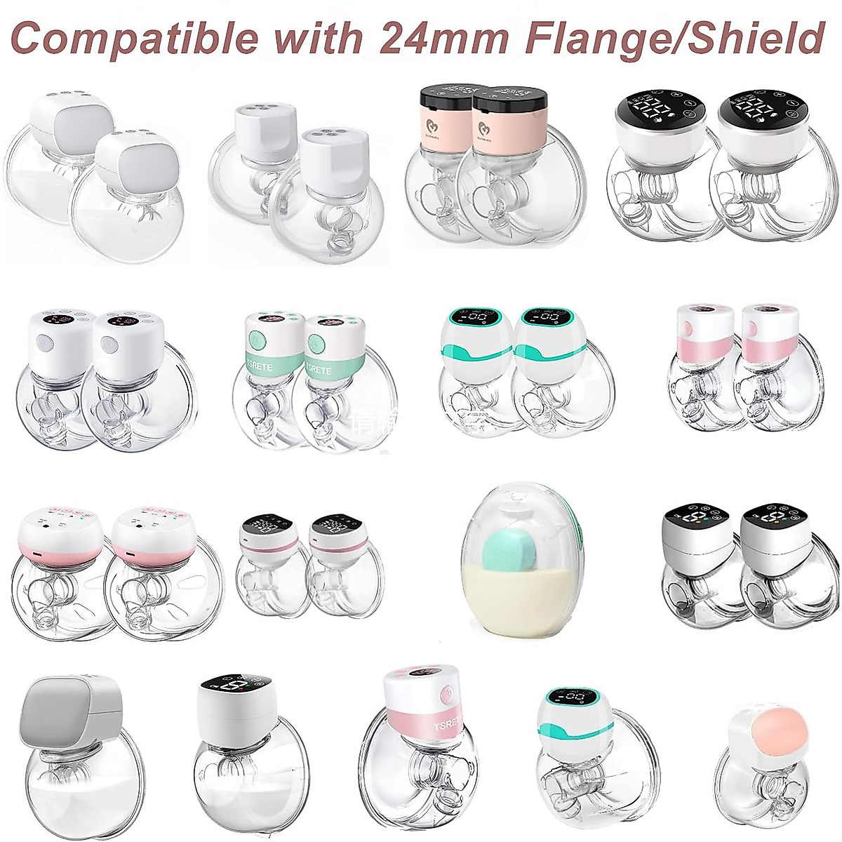 Flange Inserts for Breast Pump 6PCS, 13/15/17mm Flange Inserts Compatible with Spectra/Medela/Momcozy S12 Pro/S9 Pro/S12/S9 Wearable Breast Pump Shields/Flanges, Reduce to Correct Size