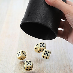 Toyvian 10PCS Rolling Dice Cup Professional Black Dice Cup Cylindrical Dice Box Club Bar Entertainment Game for Party Decor