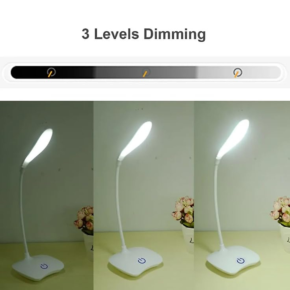ZABEES Desktop Desk Lamp Led USB Rechargeable Student Reading Lamp Lighting Eye Protection Room Night Light Bedroom Bedside