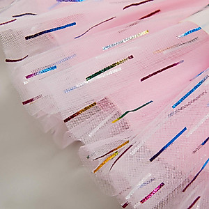 Viworld Toddler Baby Girls Tutu Skirt Set Two Sweet Long Sleeve T-Shirt + Tulle Dress Outfits with Headband (White5, 2 Years)