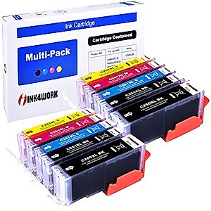 INK4WORK 10 Pack Compatible Ink Cartridge Replacement for Canon PGI-250XL PGI 250 XL CLI-251XL CLI 251 XL to use with Pixma IP7220 MG5420 MG6320 MX722 MX922