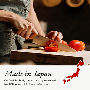 Made In Cookware - 8" Japanese Damascus Steel Gyuto (Chef Knife) - 66 Layers of Damascus Steel with a VG-10 Core - Crafted in Japan - Full Tang With Black POM Handle