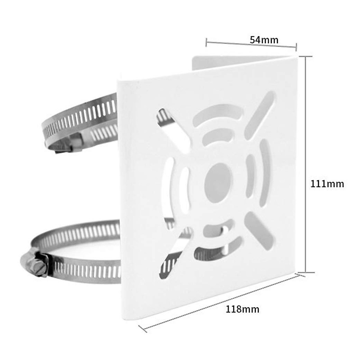 Qfrist 2pcs Universal Vertical Pole Mount Adapter with 2 Loops(4in Diameter) Wall Mounting Loop Bracket for CCTV Security Camera PTZ Dome (2pcs)