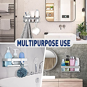 HCHANGEN Shower Caddy, Self Adhesive Shower Caddy for Bathroom, Stainless Steel Bathroom Shelves for Toilet, No Drilling Shower Rack