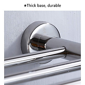 GLJ Floating Shelves Stainless Steel Drain Storage Rack, Bathroom Shower Shelf, Wall-Mounted Kitchen Spice Rack, with Towel Bar