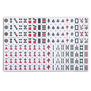 drizzle Pink Travel Mini Mahjong Set 20mm with Instructions - Portable 146 Tiles - for Beginners with 4PCS Racks 2 Pounds - Chinese Mah-Jong Game 麻将