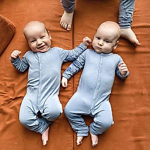 Kyte Baby Infant Romper, Gray, 6-12 months - Soft Bamboo Rayon, Snap Closures, Breathable Material