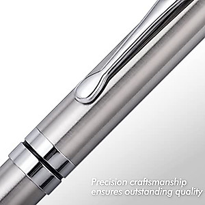 BEILUNER Ballpoint Pens, Stainless Steel with Chrome Trim, Silver Ballpoint Writing Pens, Best Ball Pen Gift Set for Men & Women, Professional, Executive, Office, Fancy Pens-Gift Box with Extra Refill